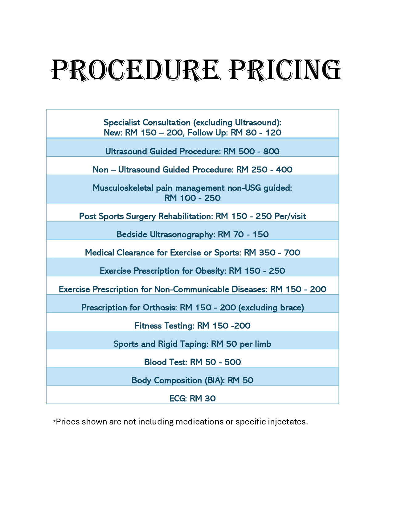 Procedure Pricing – Dr.Triton Coaching